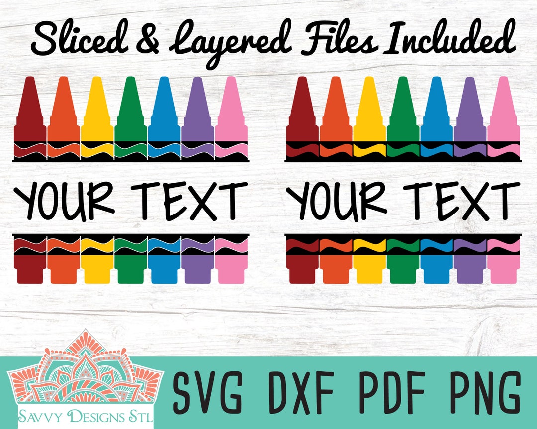 Crayon Split Monogram Template Cut File for Silhouette & Cricut, Back ...