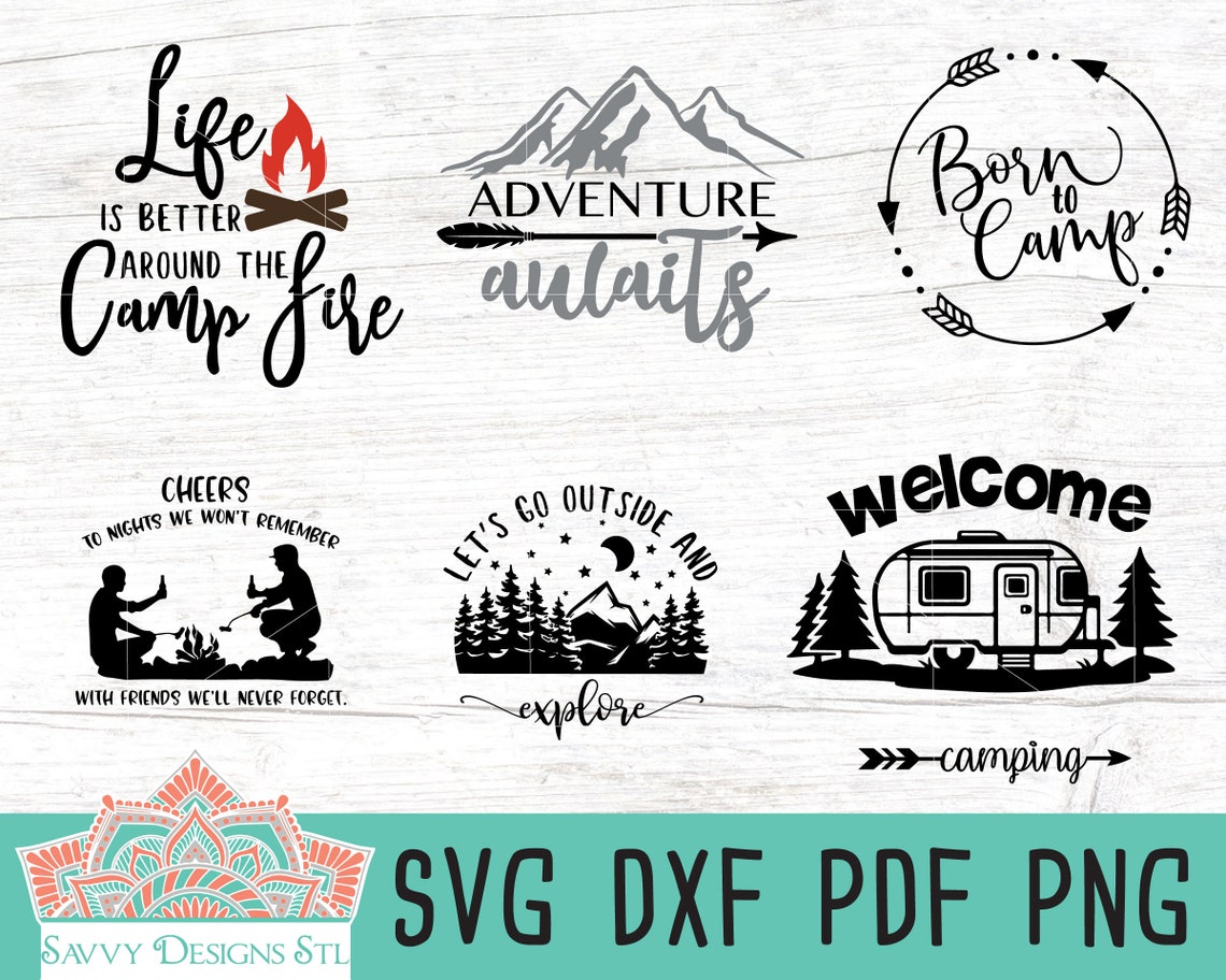 Camping Cut File Bundle for Silhouette and Cricut INSTANT | Etsy