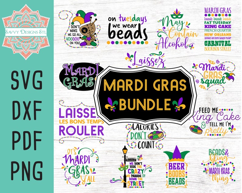 Mardi Gras SVG Cut File Bundle Vol 1 for Silhouette and - Etsy