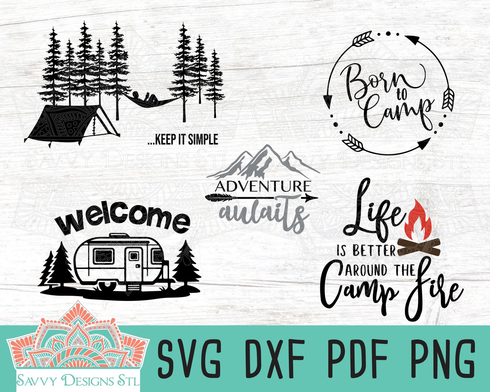 Camping Cut File Bundle for Silhouette and Cricut INSTANT - Etsy