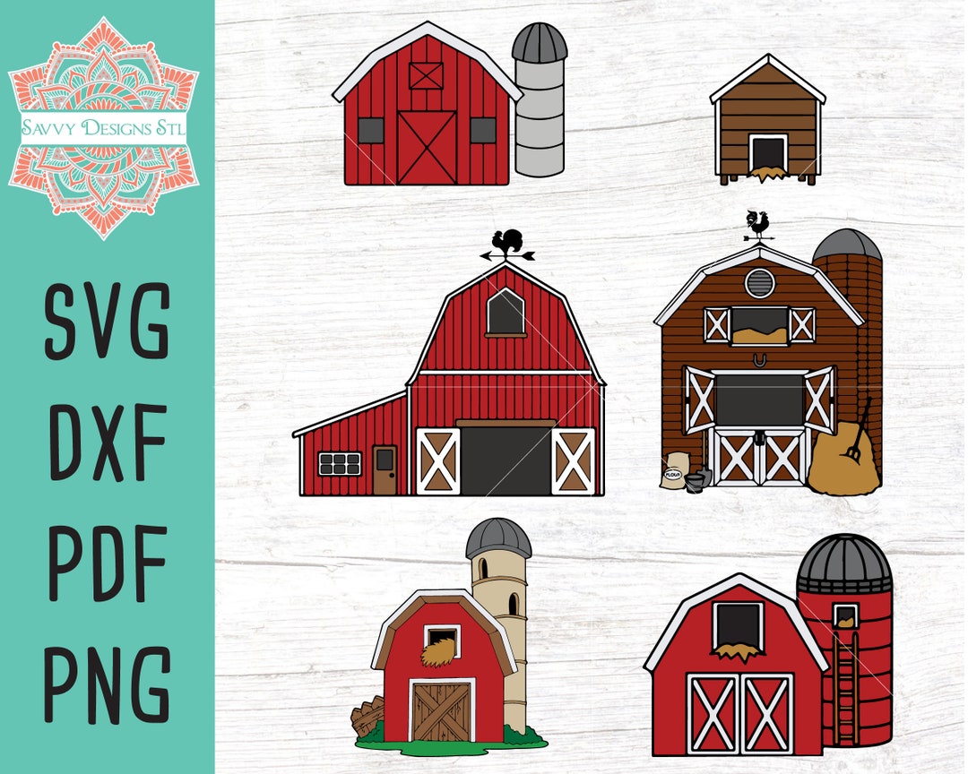 Barn Bundle Cut File Images for Silhouette and Cricut, INSTANT DOWNLOAD ...