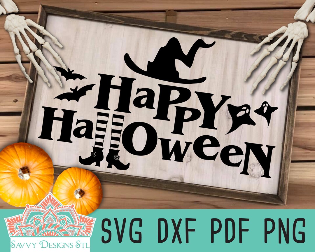 Happy Halloween Cut File for Silhouette and Cricut, INSTANT DOWNLOAD ...
