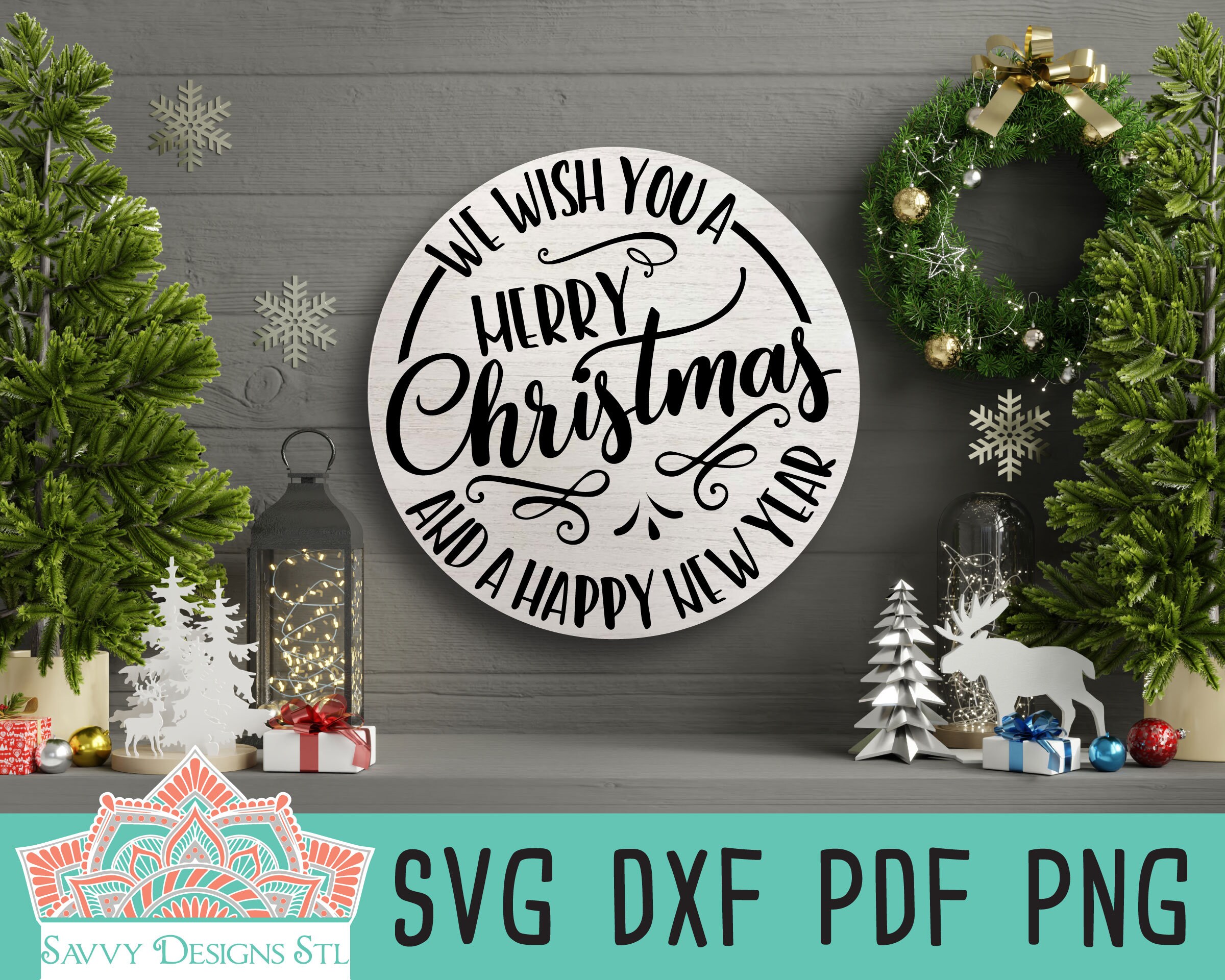 Wood Round Christmas Sign Bundle Cut File for Silhouette and - Etsy