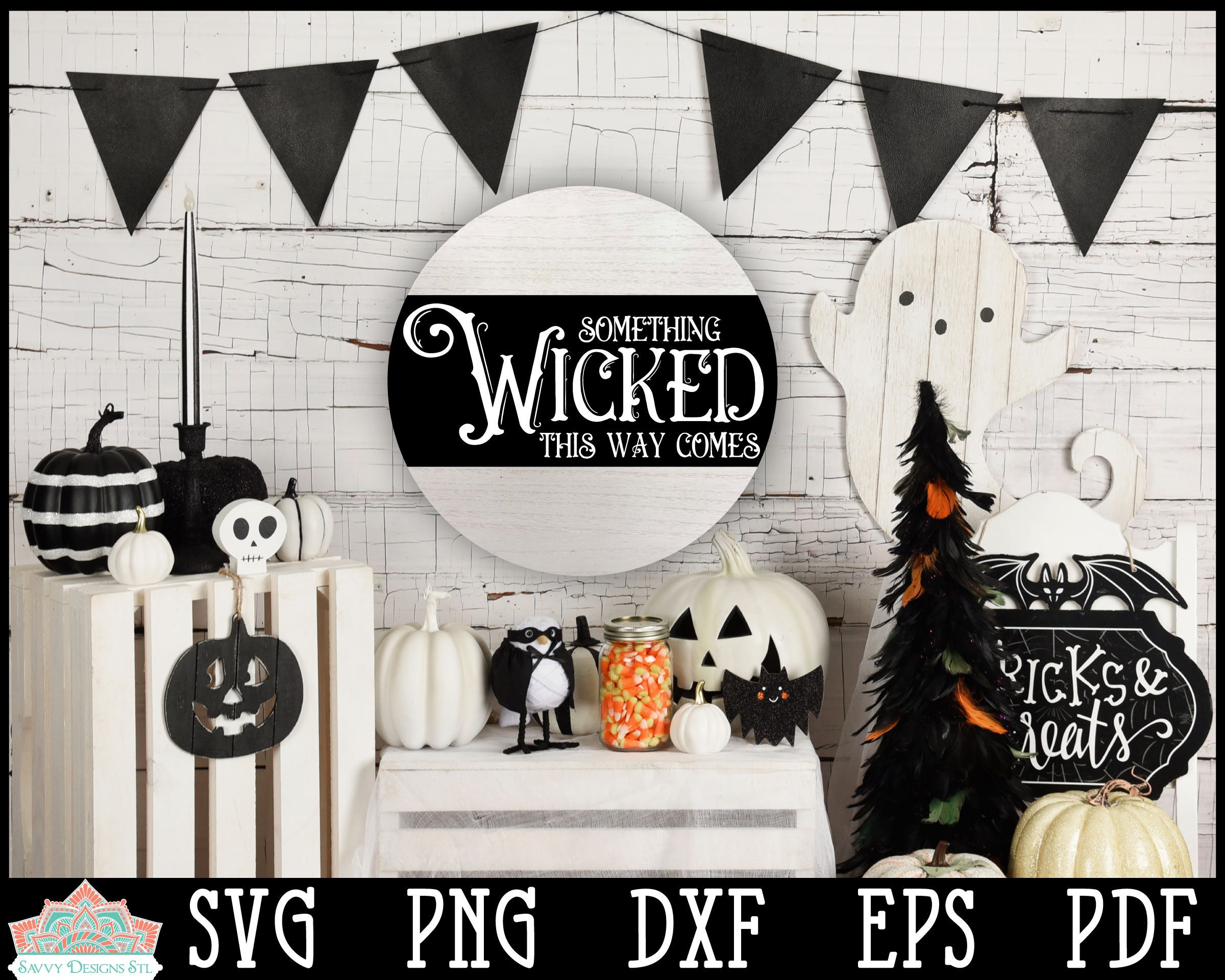 Halloween Round Signs Door Sign Bundle for Silhouette and - Etsy