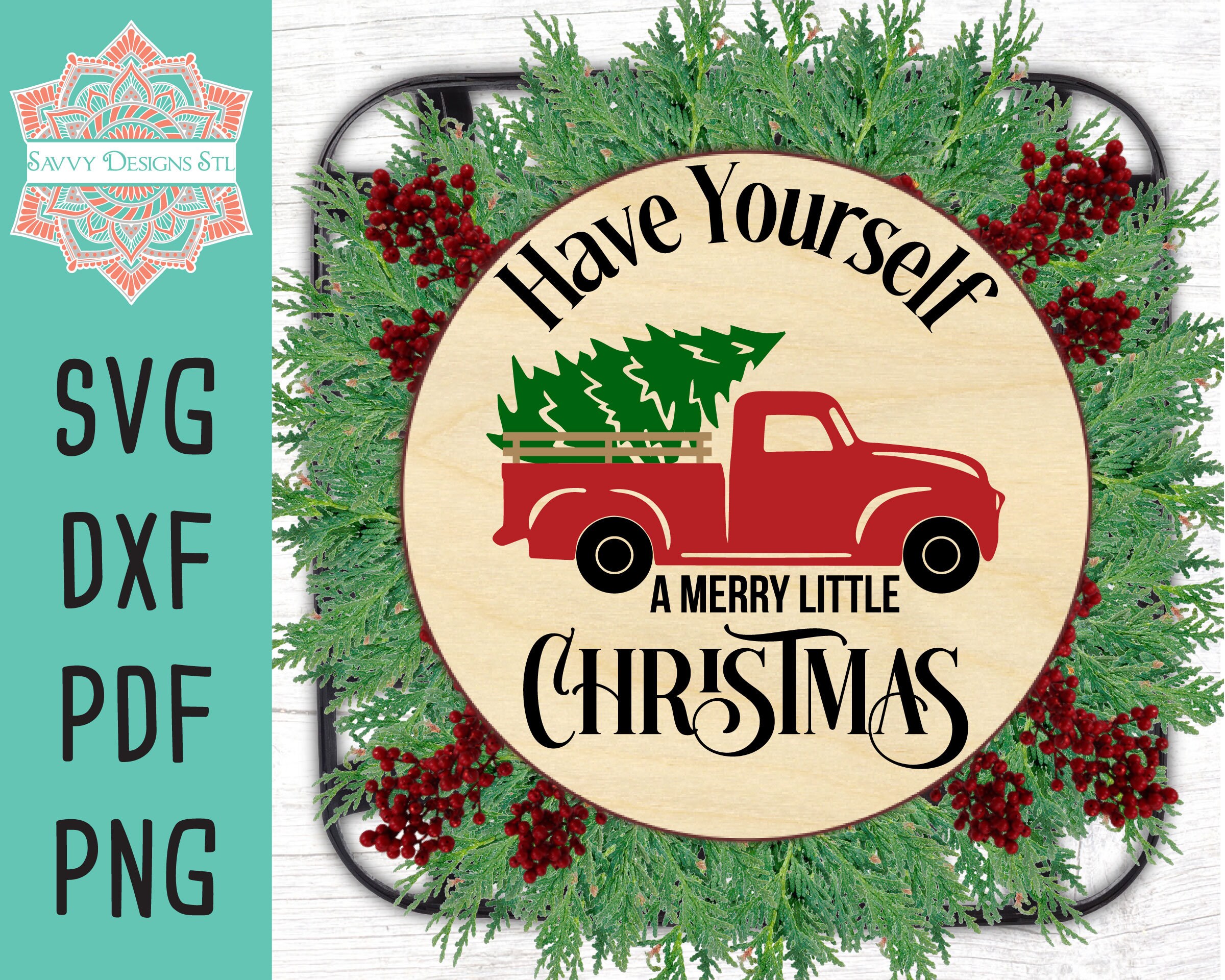 Wood Round Christmas Sign Bundle Cut File for Silhouette and Cricut ...