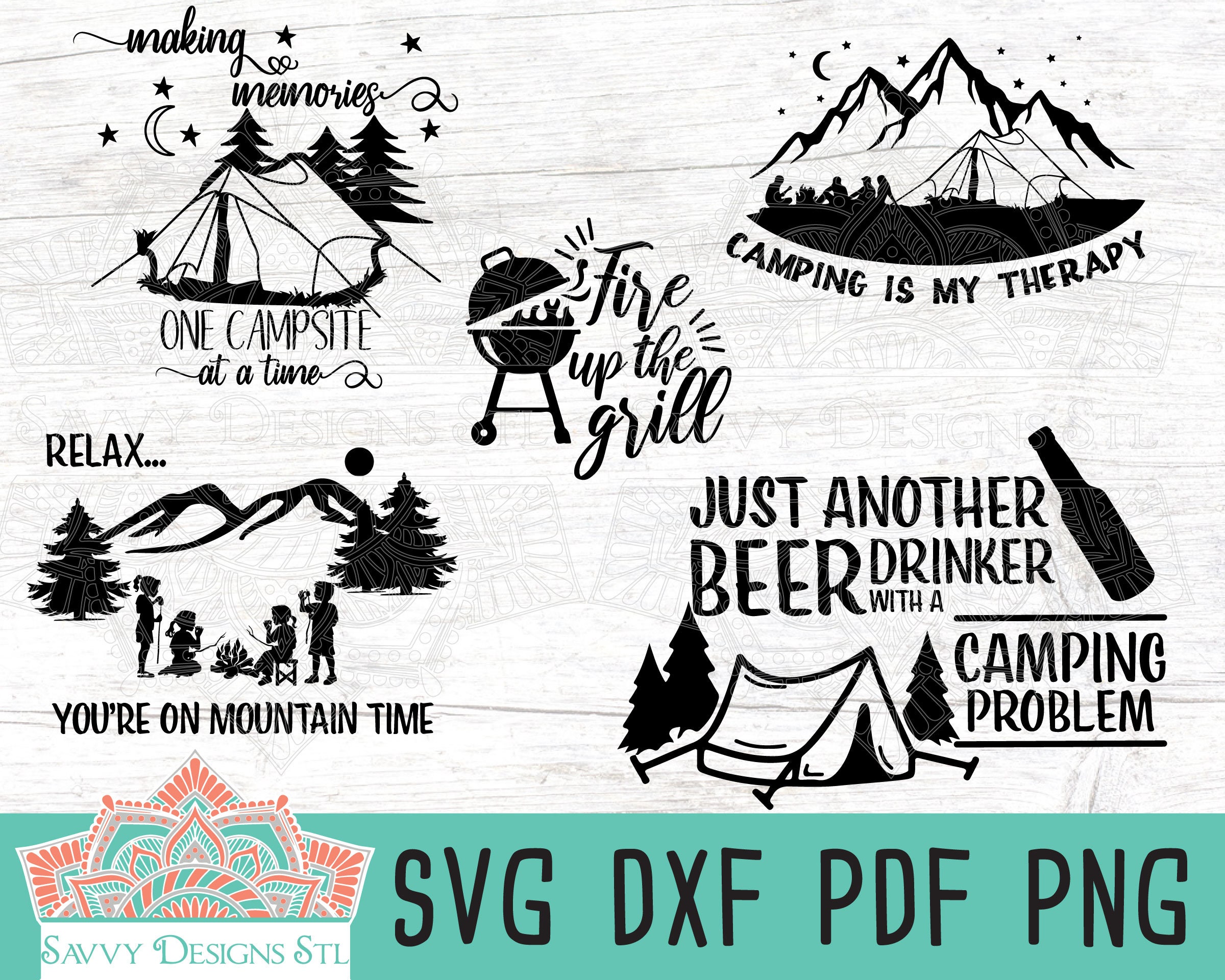 Camping Cut File Bundle for Silhouette and Cricut INSTANT - Etsy