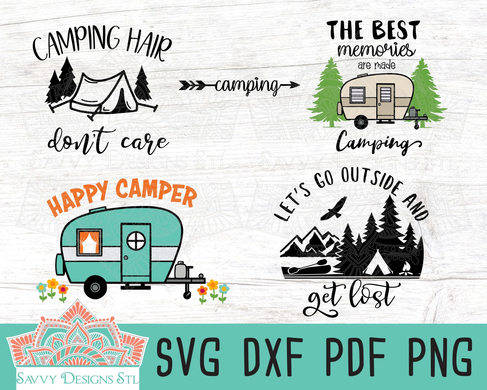 Camping Cut File Bundle for Silhouette and Cricut INSTANT | Etsy