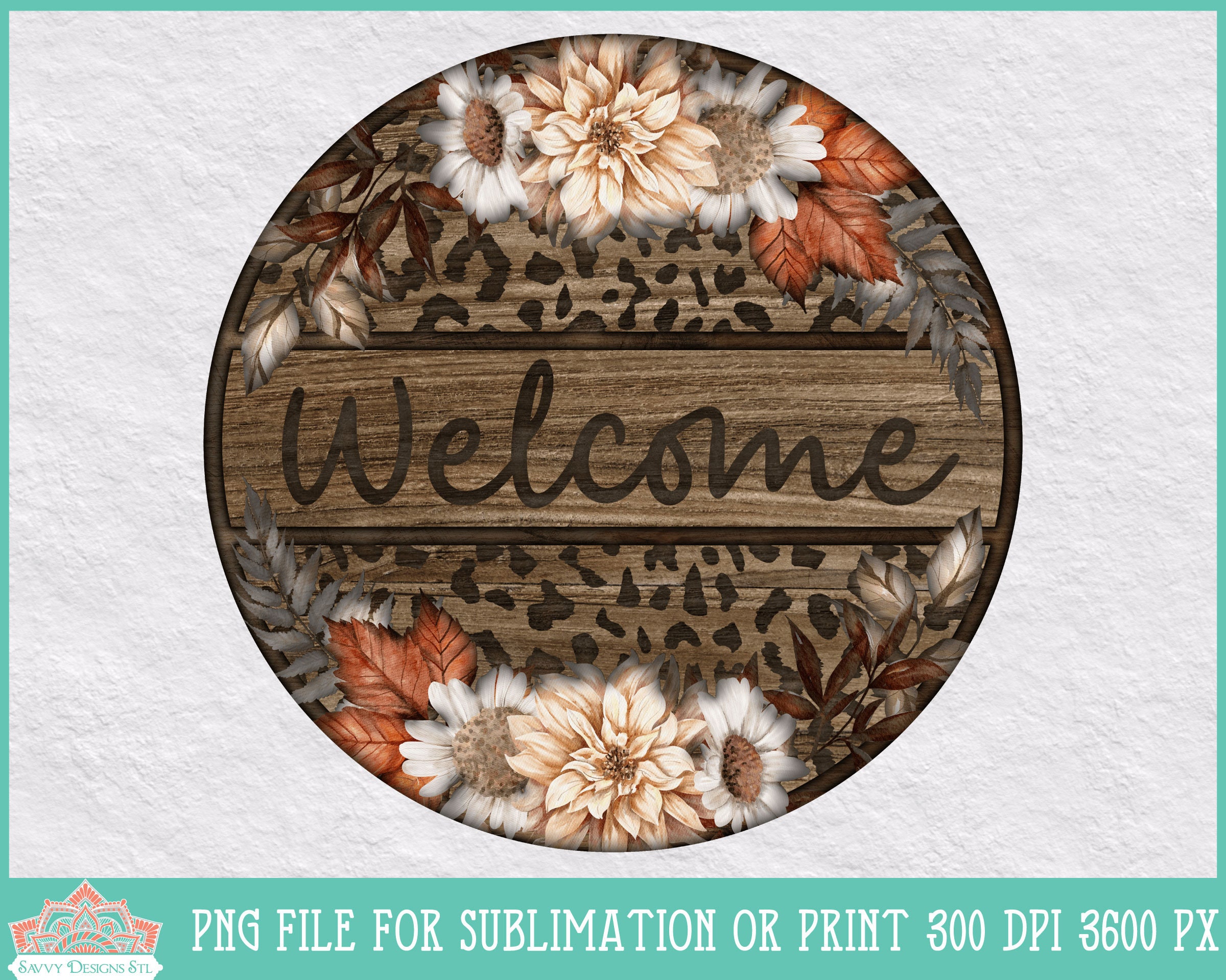 Fall Porch Sign Leopard Print Sublimation Round Farmhouse - Etsy