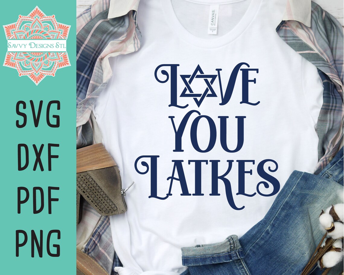 Love You Latkes Hanukkah SVG Cut File for Silhouette and Cricut, Latke ...