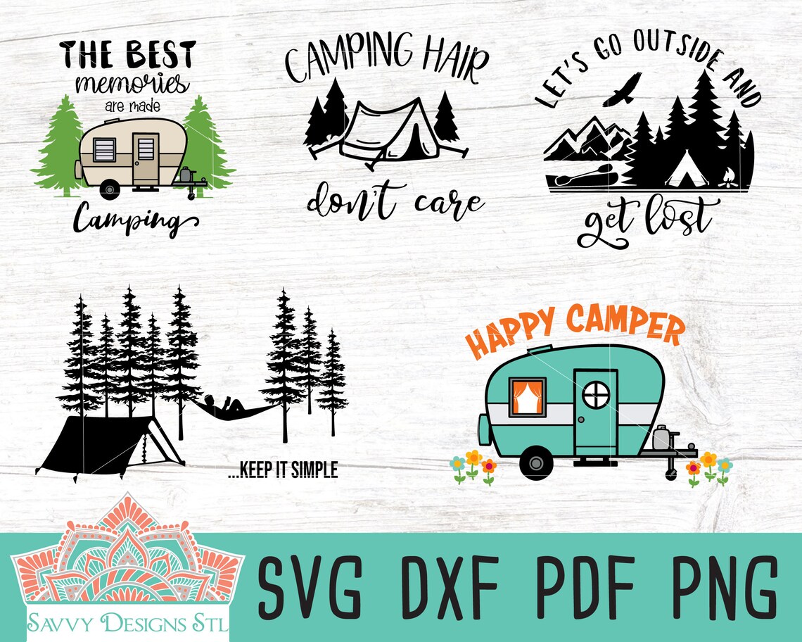 Camping Cut File Bundle for Silhouette and Cricut INSTANT | Etsy
