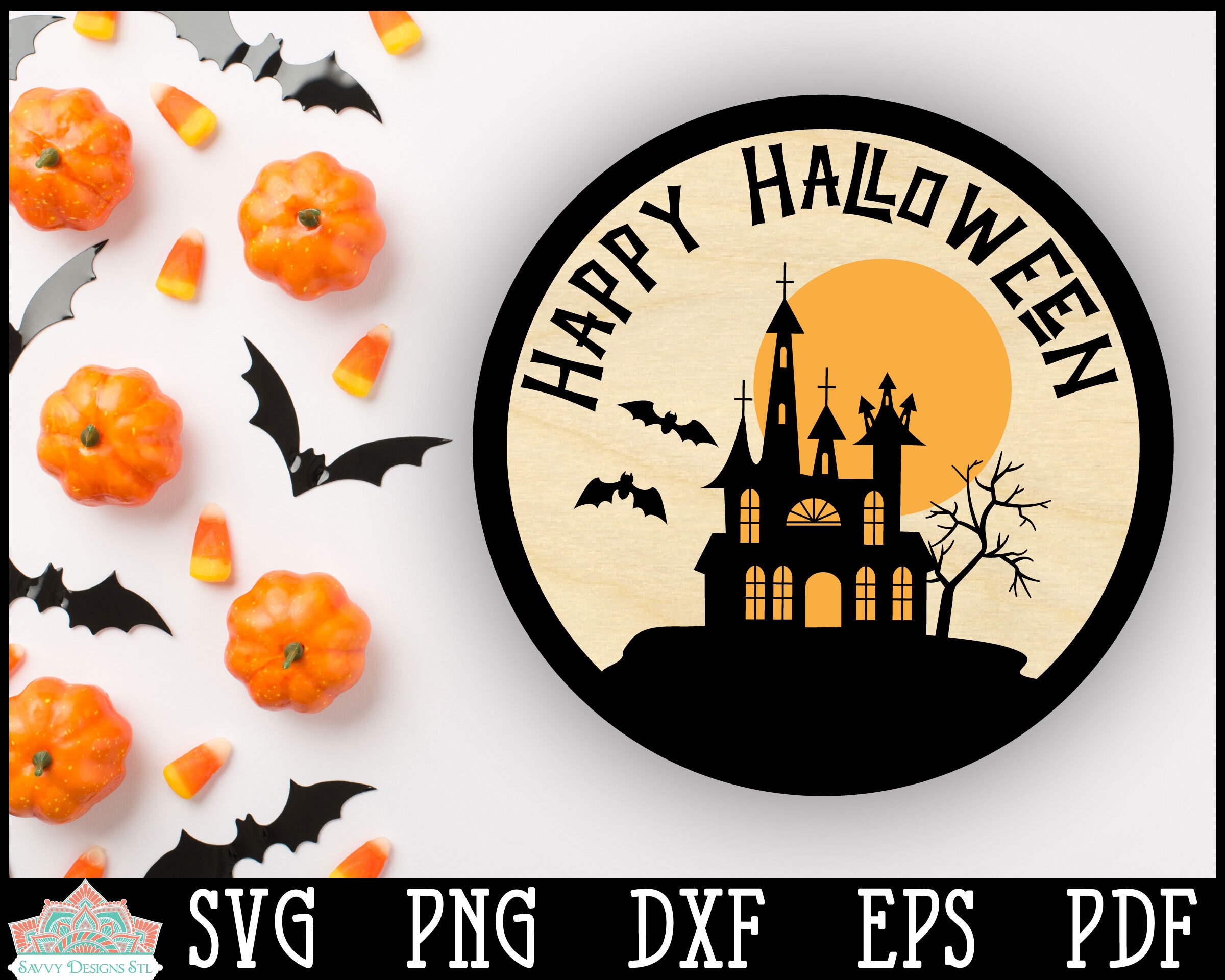 Halloween Round Signs Door Sign Bundle for Silhouette and - Etsy