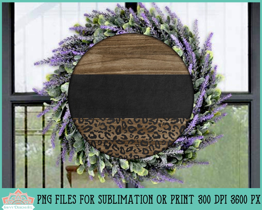 Chalk & Leopard Welcome Sign Round Farmhouse PNG for Print or ...