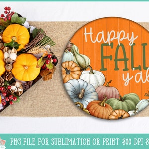 Fall Round Sign Bundle Vol 2 | Autumn Sublimation | Farmhouse Sign ...