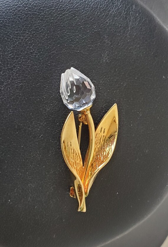 Swarovski Crystal Tulip Shaped Clip Earrings, Vintage… - Gem
