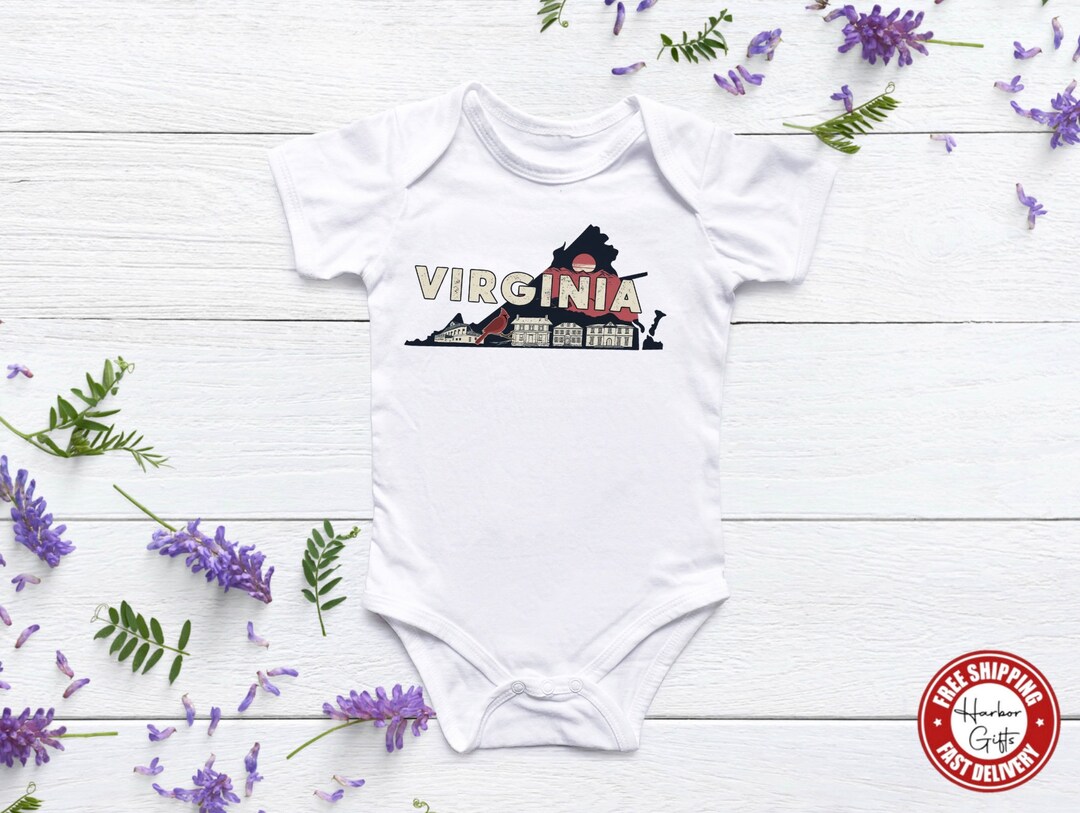 Virginia State Gerber® baby Onesie® in Short or Long Sleeves - Etsy