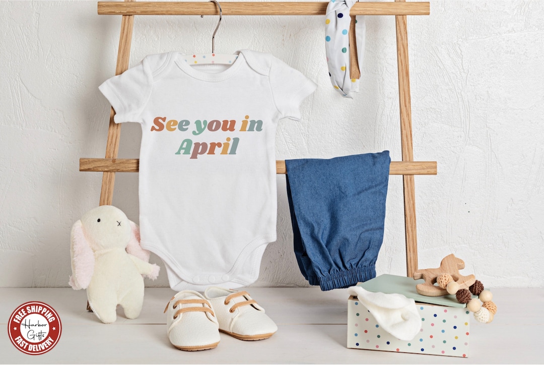 See You in April Pregnancy Announcement Gerber® Baby Onesie®, Due in ...