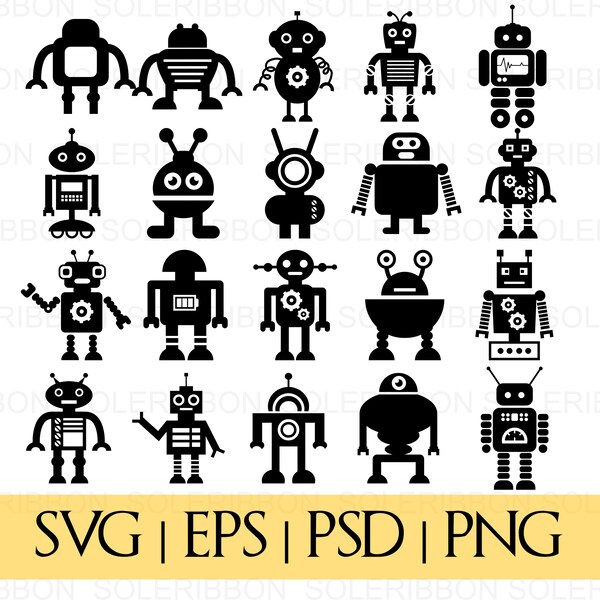 Robot Clipart - Etsy