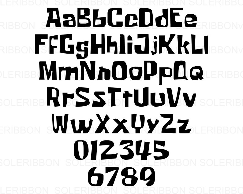 Spongebob Alphabet Font Spongebob Squarepants SVG Spongebob | Etsy