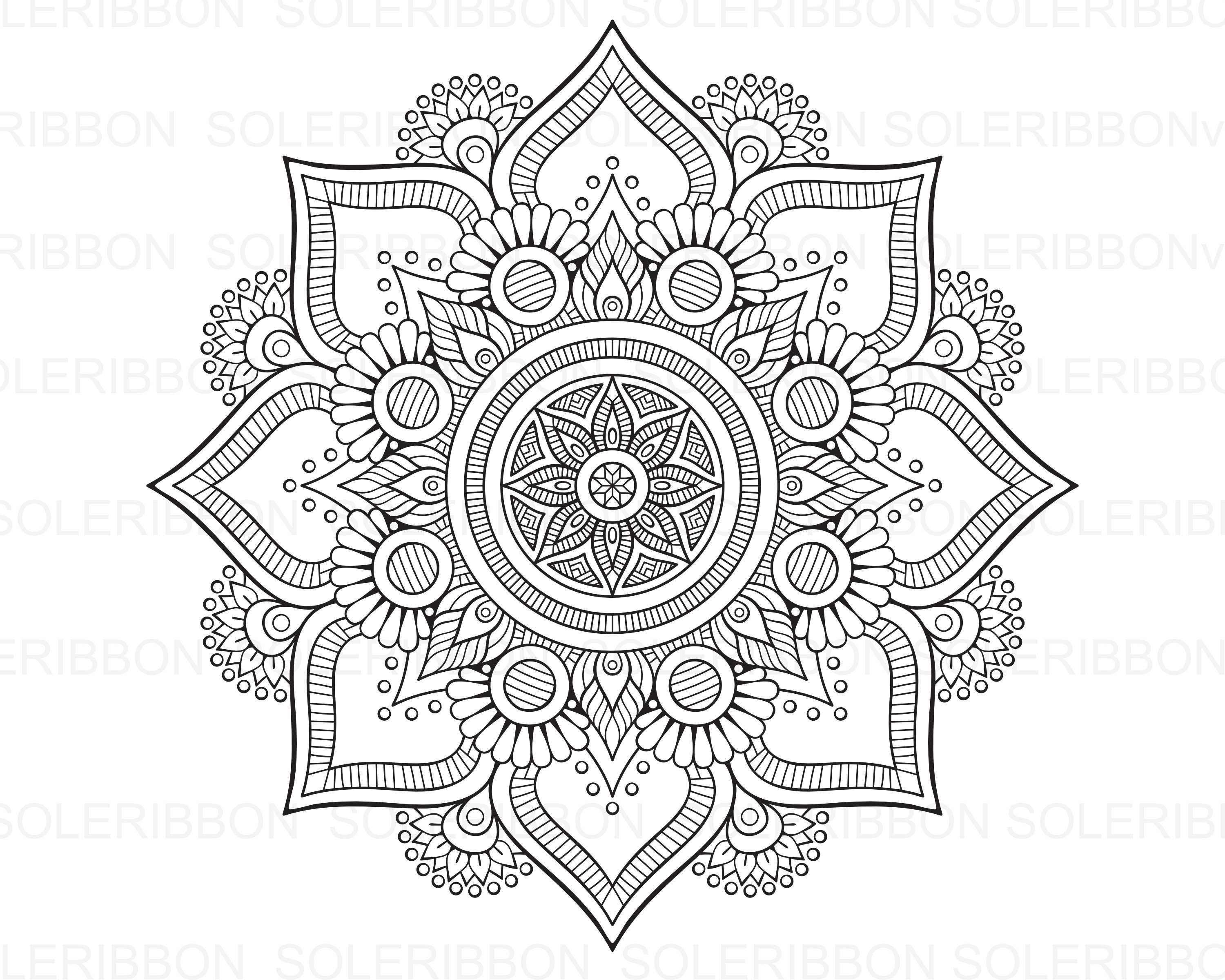 Flower mandala svg zentangle flower svg intricate svg file cricut ...