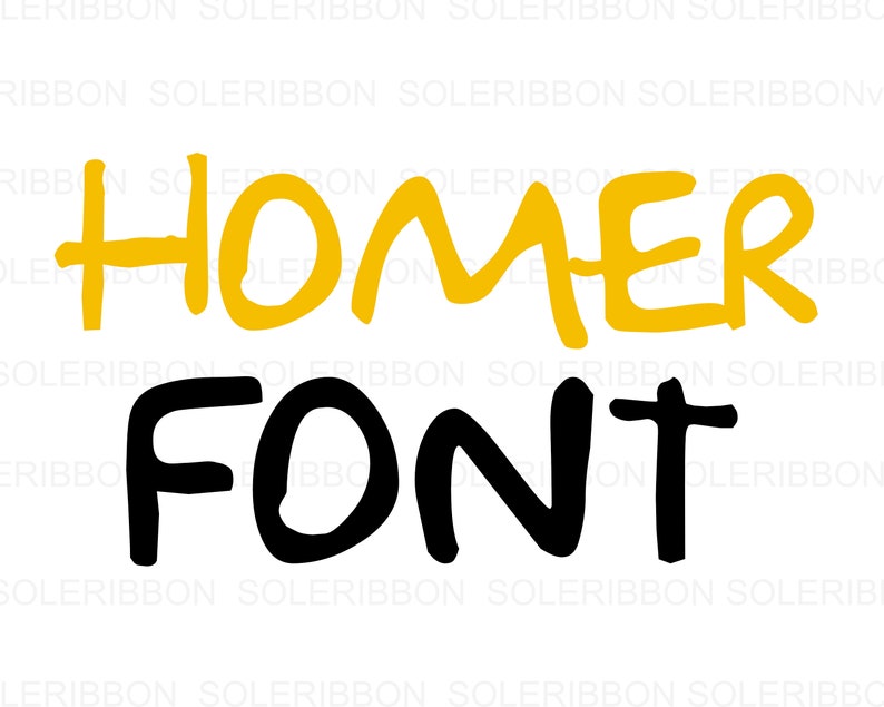 Homer Alphabet Font the Simpsons SVG Homer Simpsons Design | Etsy