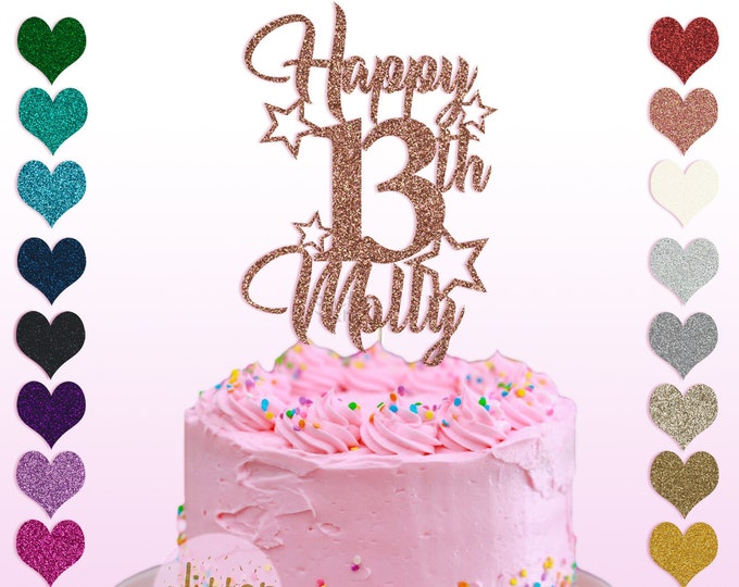 13th Birthday Cake Topper/thirteen Age Number Cake Topper/ 13th Cake ...