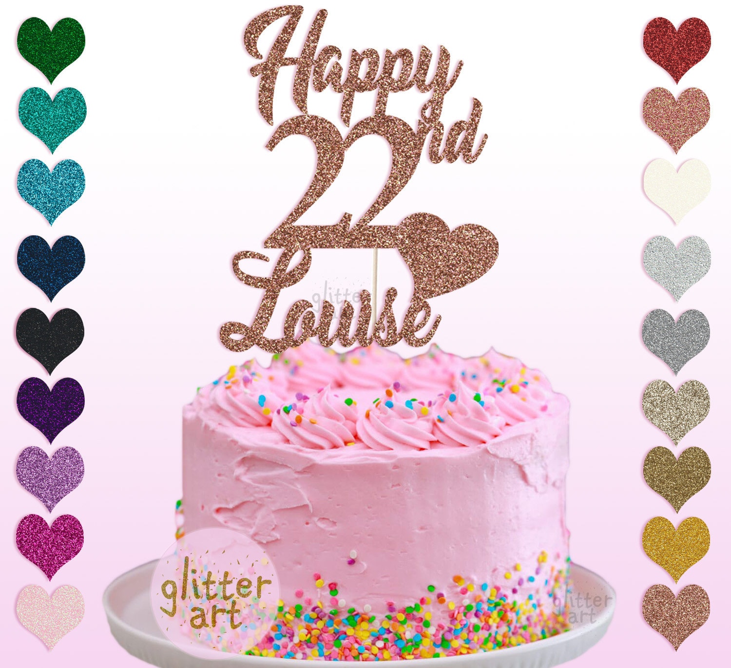 22nd Happy Birthday Cake Topper Personalised Custom Party Any | Etsy