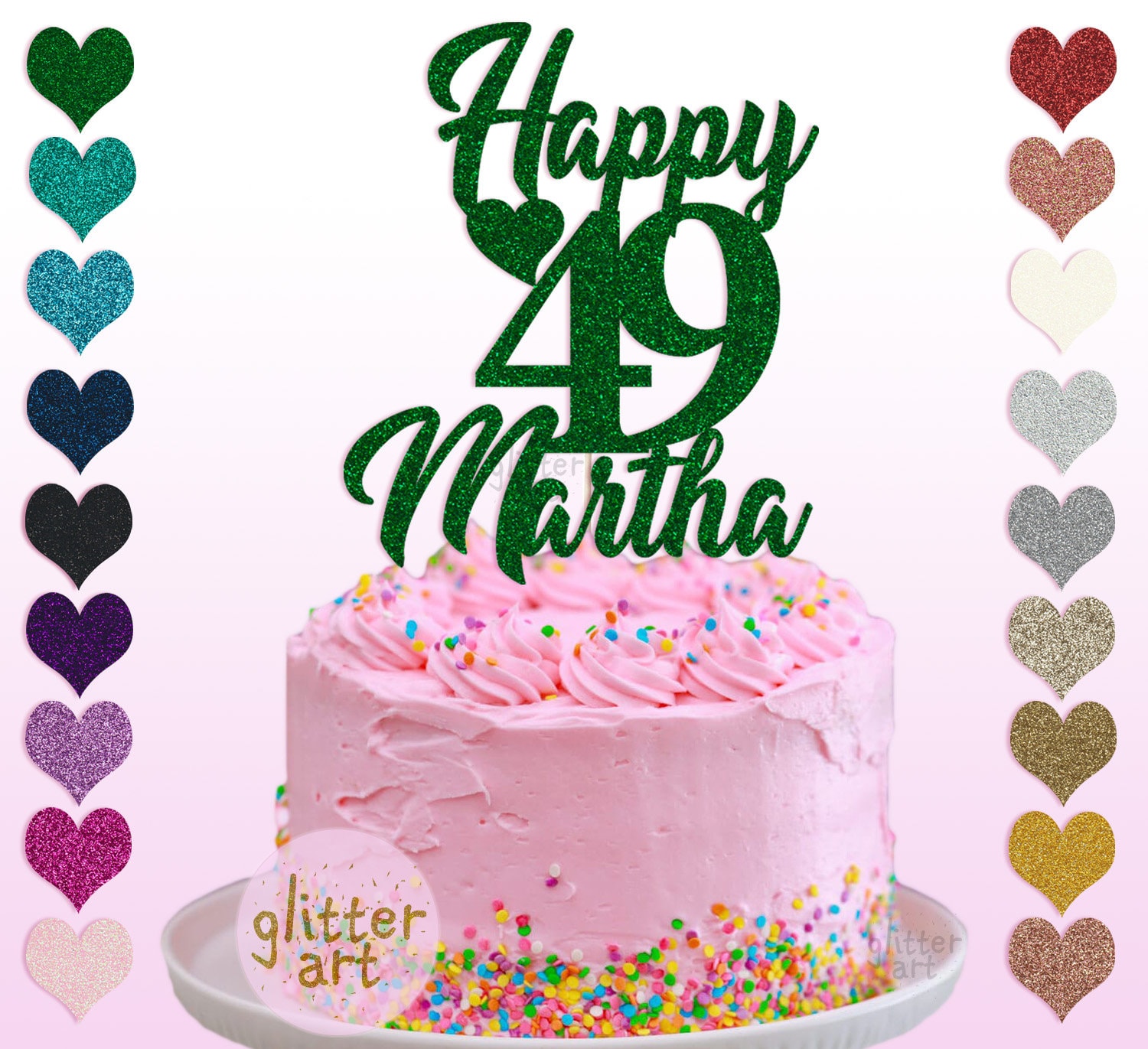 49th Birthday Cake Topper Personalised Custom Happy Party Any | Etsy