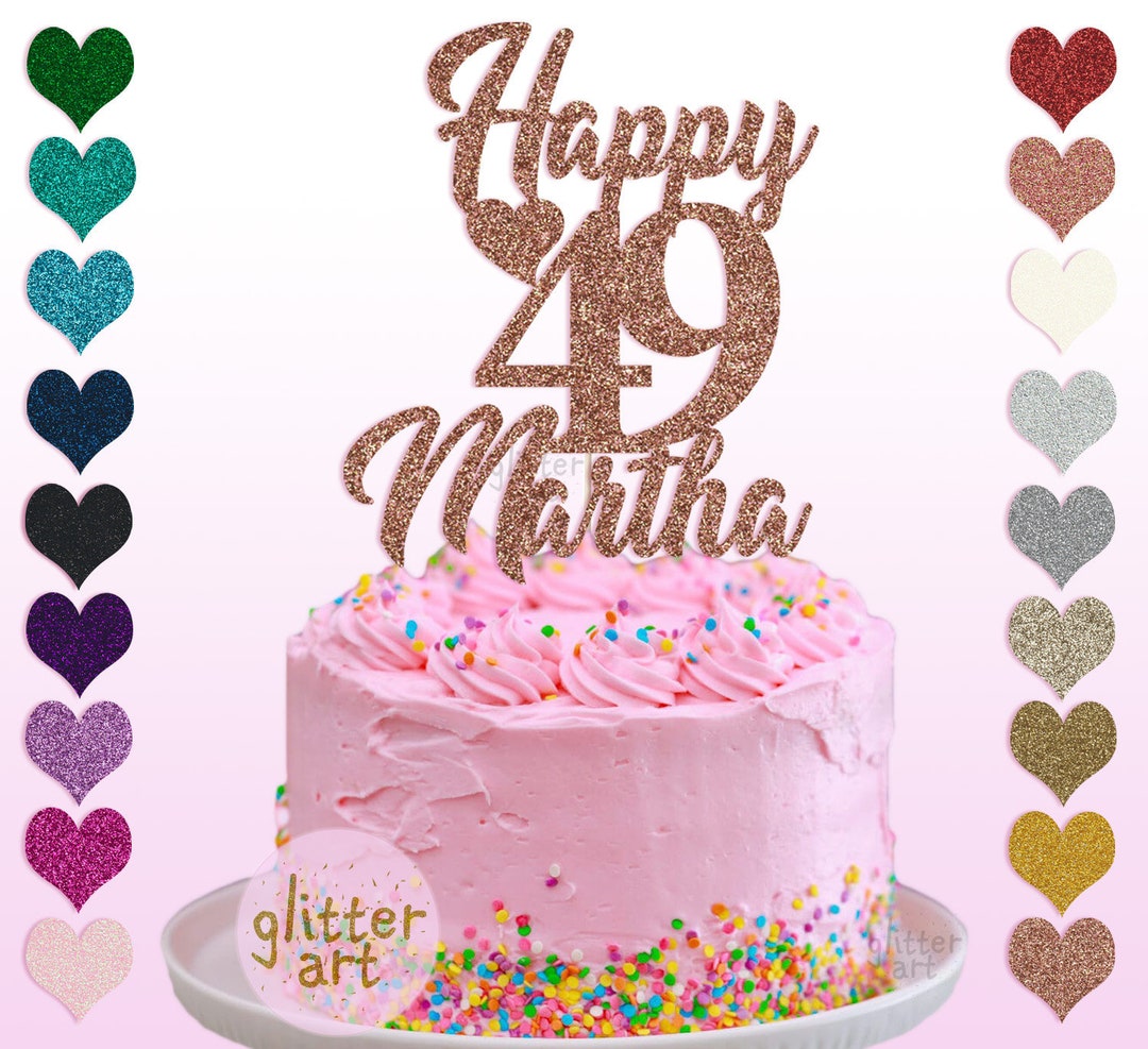 49th Birthday Cake Topper Personalised Custom Happy Party Any Name ...