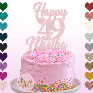 49th Birthday Cake Topper Personalised Custom Happy Party Any Name ...