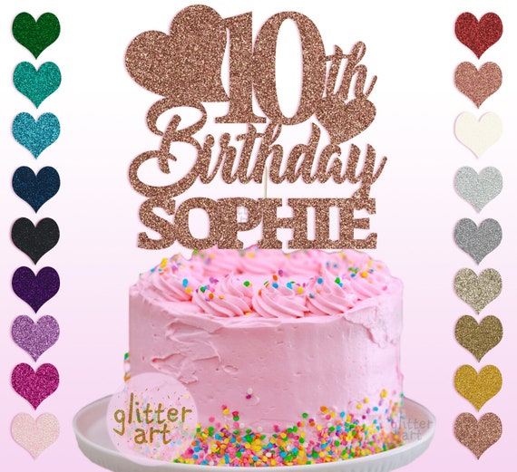 10th Personalised Custom Birthday Party Cake Topper Any Name | Etsy