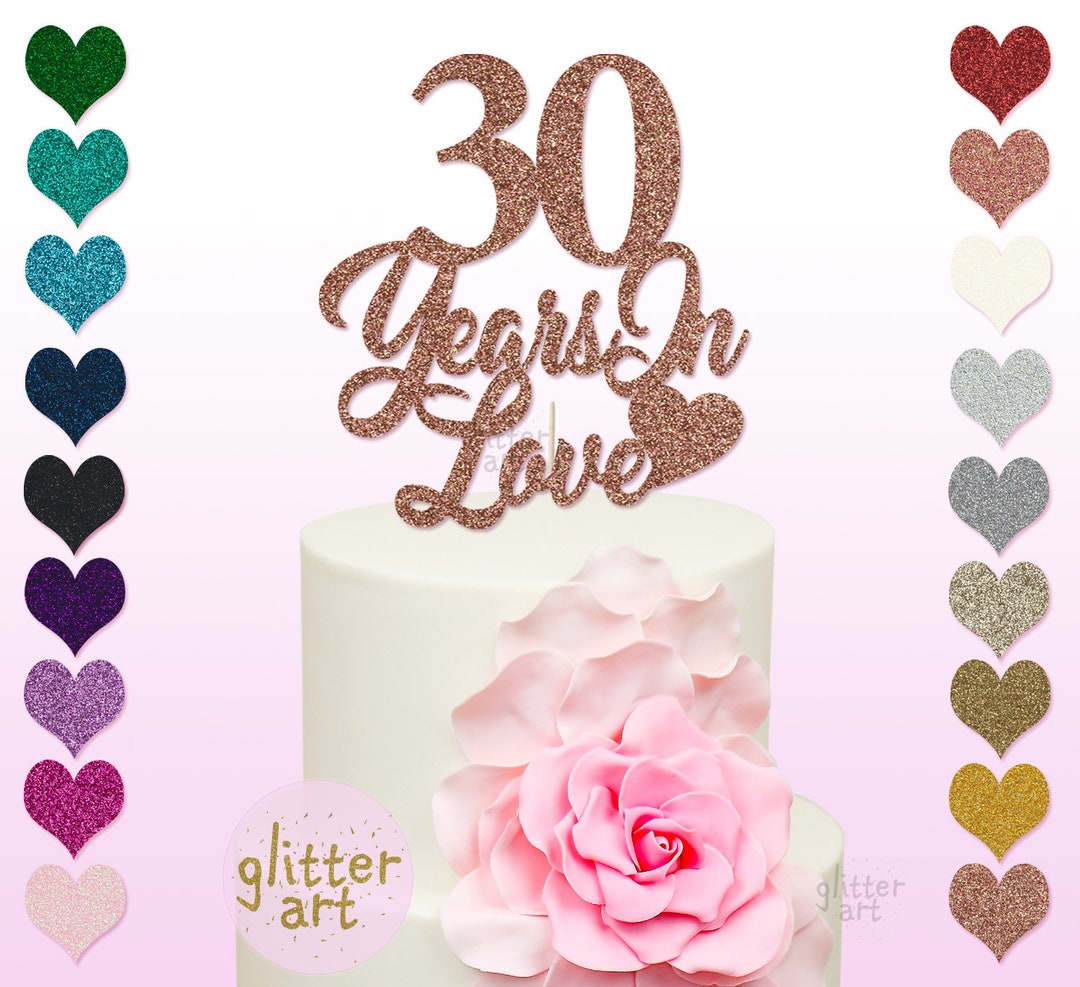 30 Years Anniversary Cake Topper Personalised Custom Wedding Any Name ...