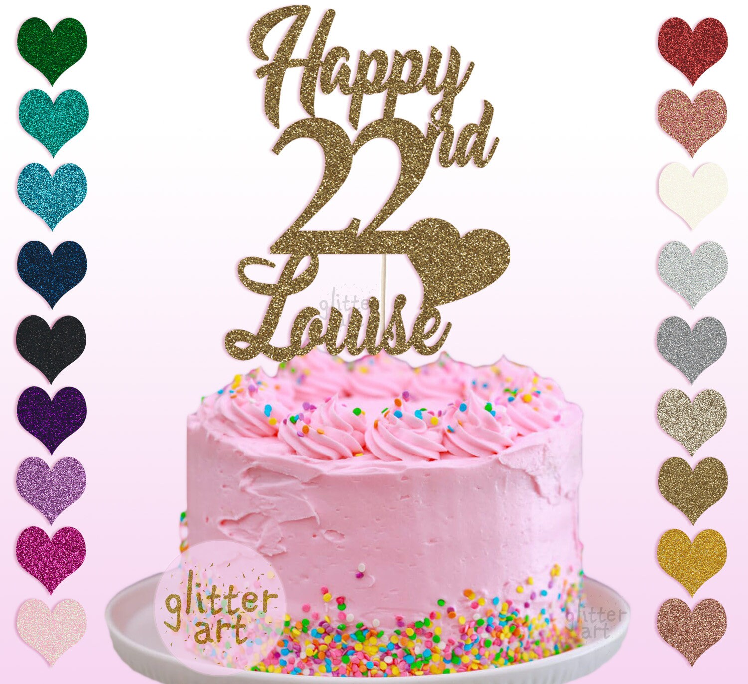 22nd Happy Birthday Cake Topper Personalised Custom Party Any | Etsy