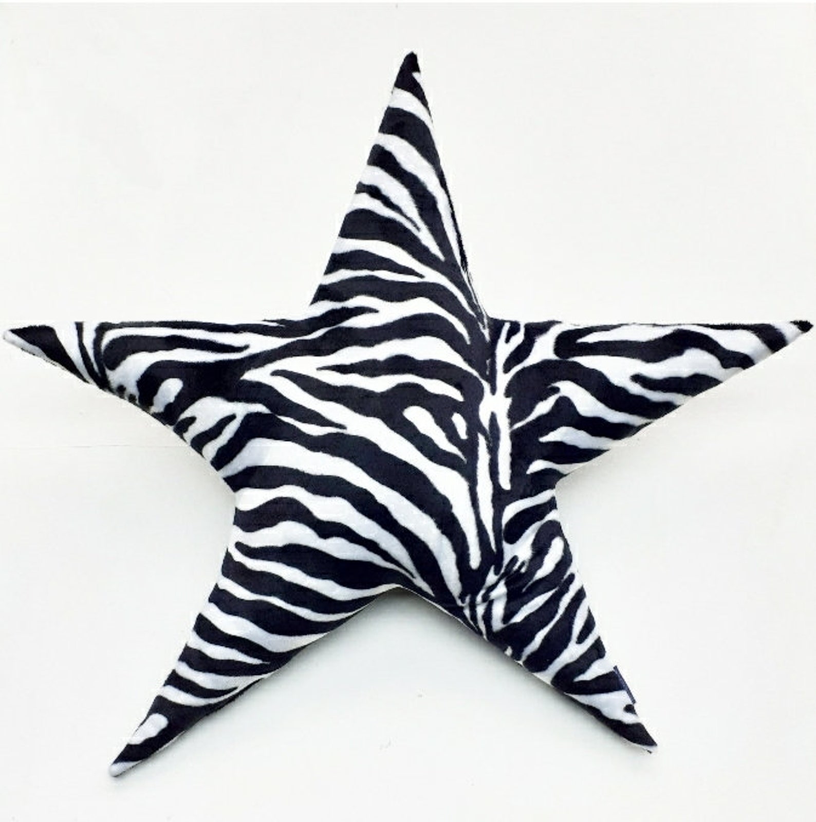 Zebra Star Cushion Black and White Zebra Print Faux Fur - Etsy