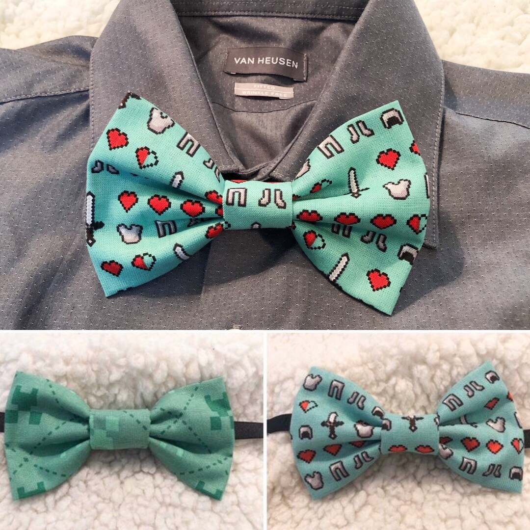 Minecraft Bow Tie-minecraft Creeper-video Games-men's Accessories-men's ...
