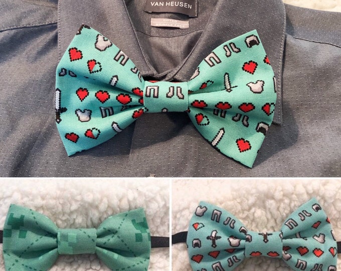 Minecraft Bow Tie-minecraft Creeper-video Games-men's Accessories-men's ...