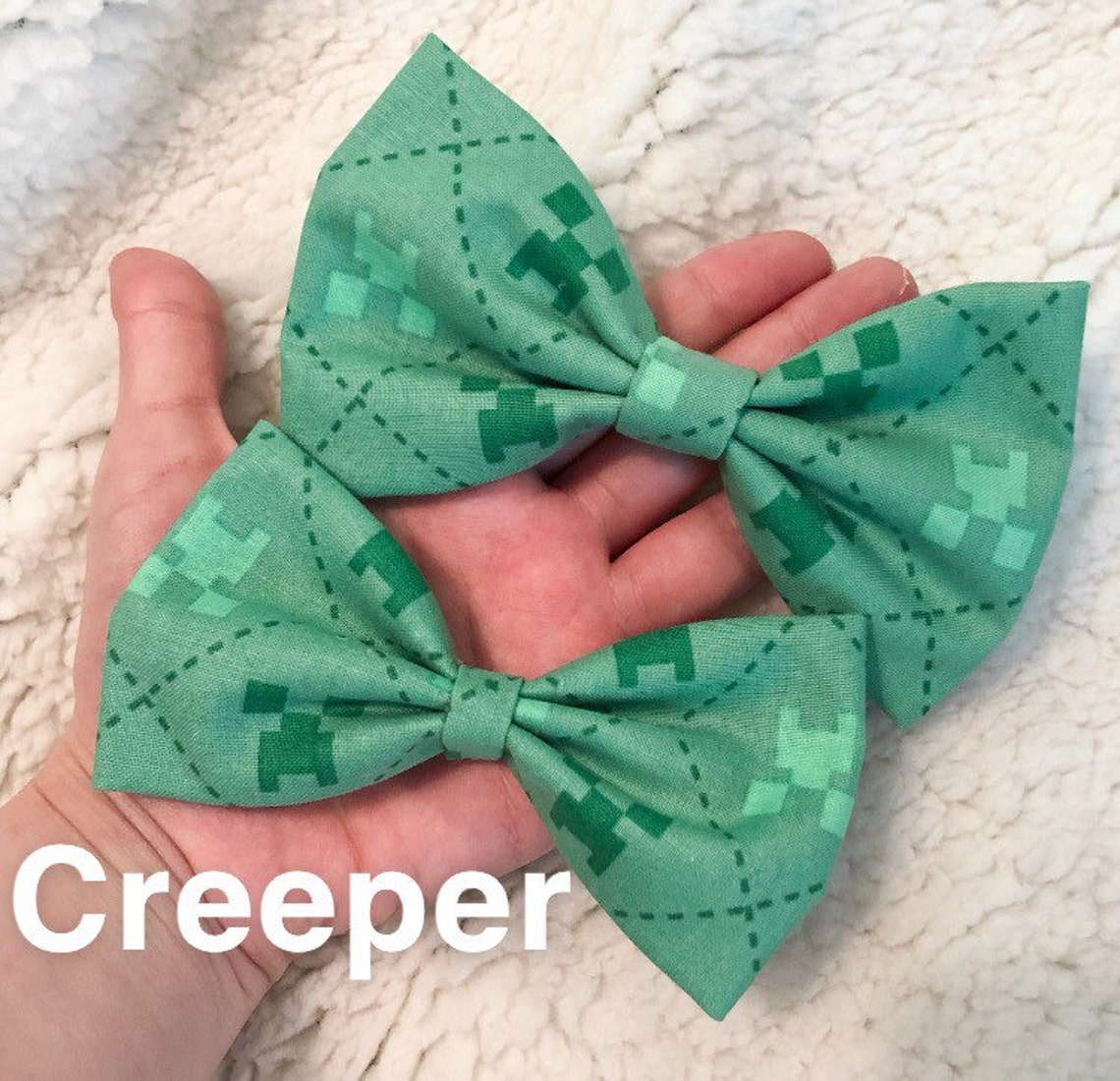 Minecraft Hair Bow-Minecraft Creeper-Video | Etsy
