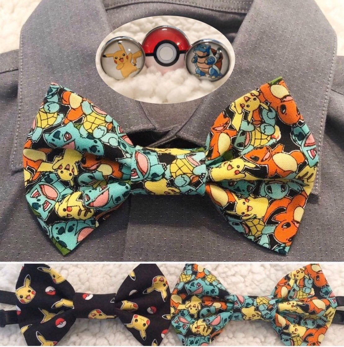Pokemon Bow Tie and Cuff Link-pokemon-video Games-nintendo-men's ...