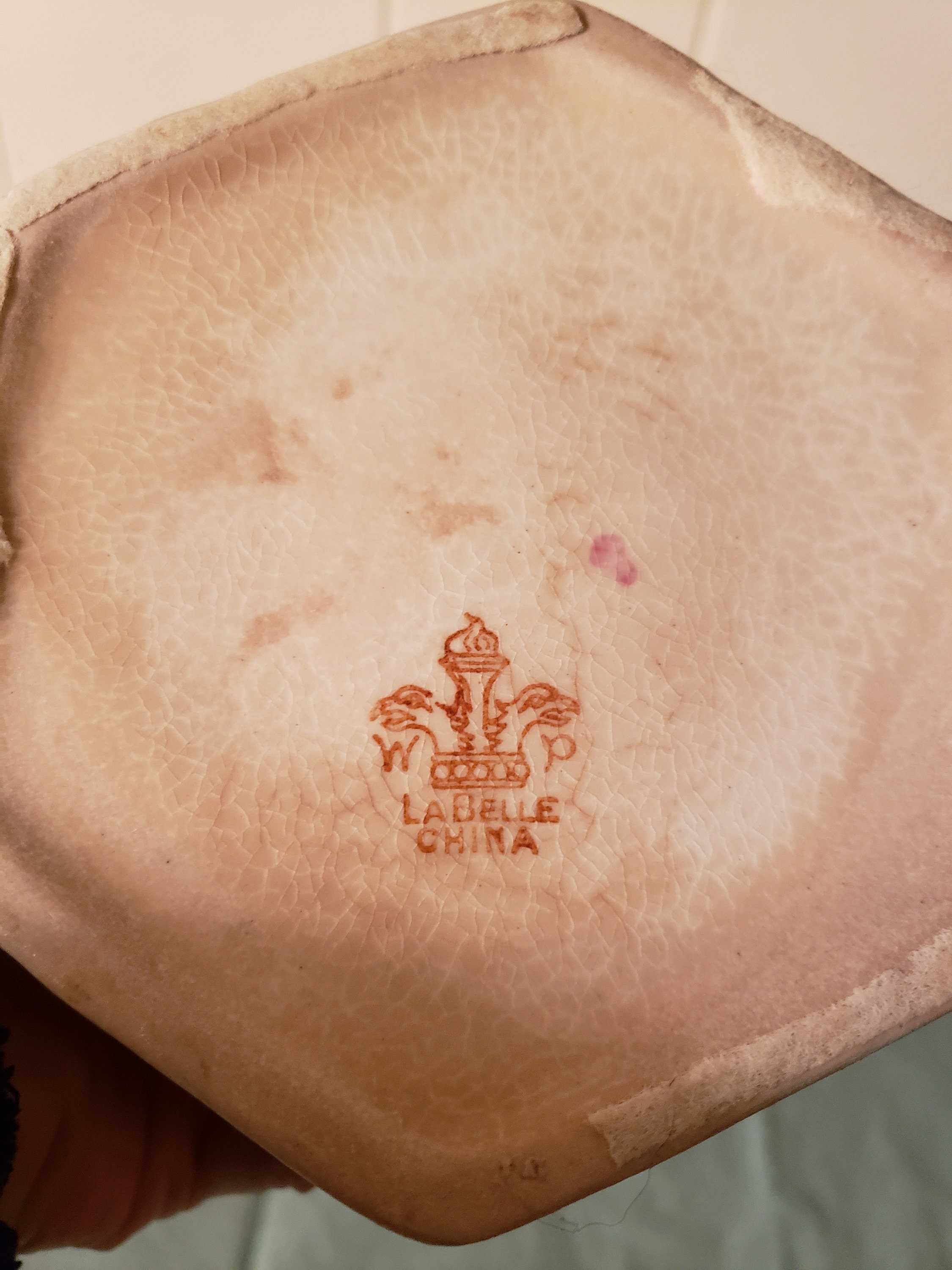 Wheeling Pottery La Belle Victorian China 6 Sided Floral Pitcher ...