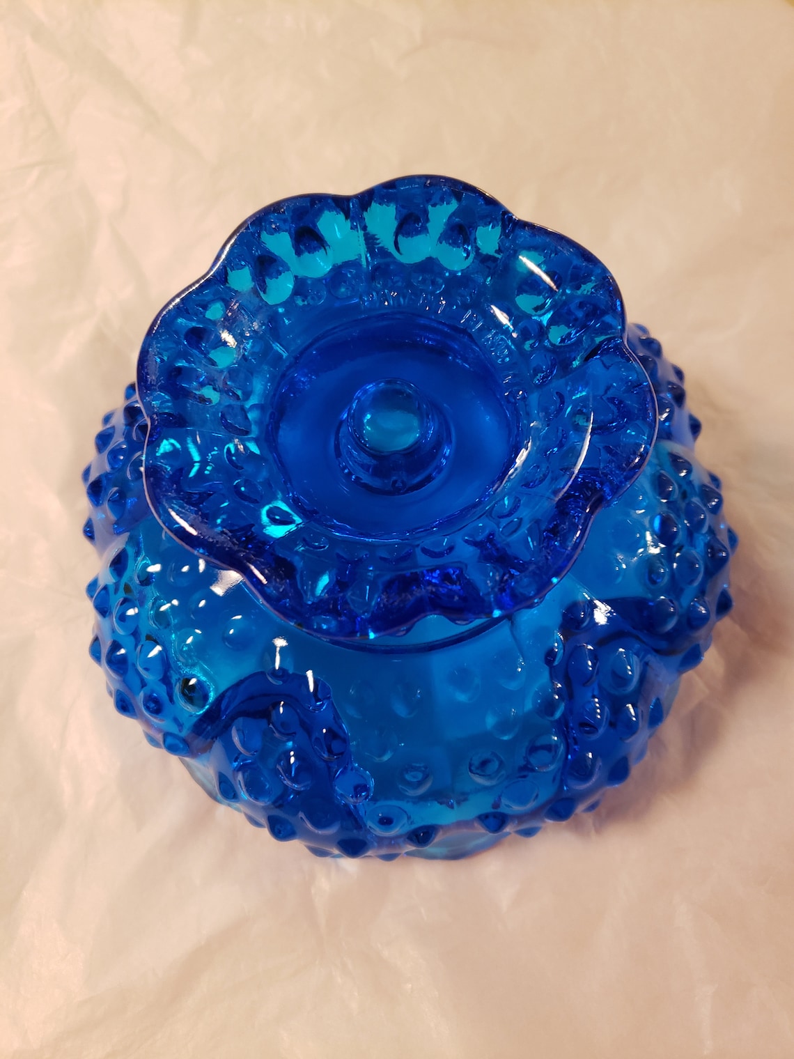 Fenton Blue Hobnail Candle Holder Blue Vintage Cerulean - Etsy