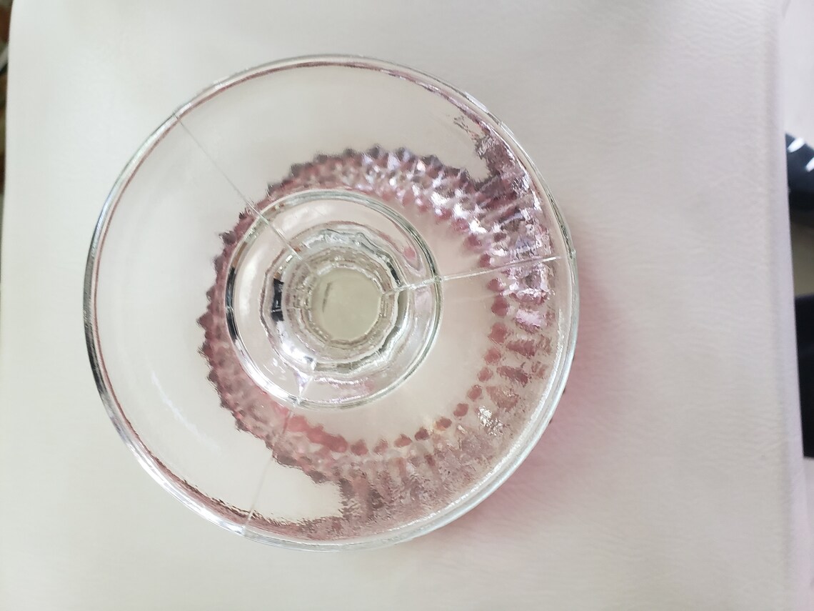 Indiana Glass Diamond Point Compote No Lid| Ruby Flash Rim Candy Dish ...