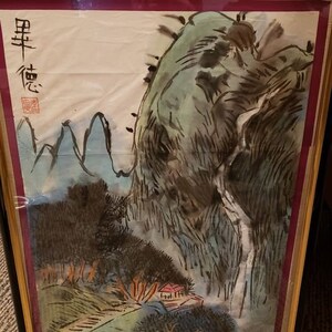 Signed Water Color Art on Rice Paper | Original Signed Art | Original ...