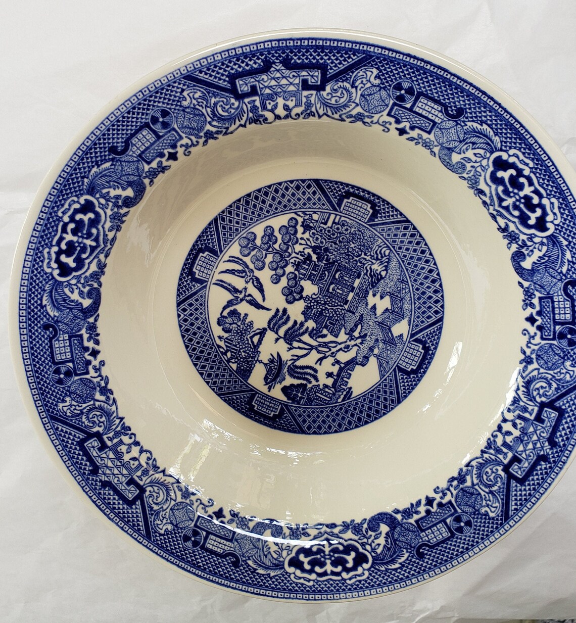 Vintage Unmarked Willow Ware Blue & White 9 1/4 Diameter Bowl - Etsy