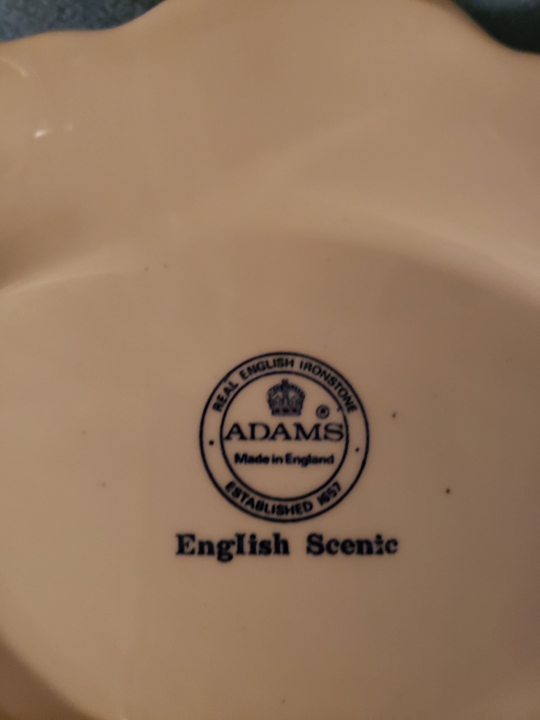 Adams China Tureen & Ladle English Scenic Blue Scalloped| Collectible ...