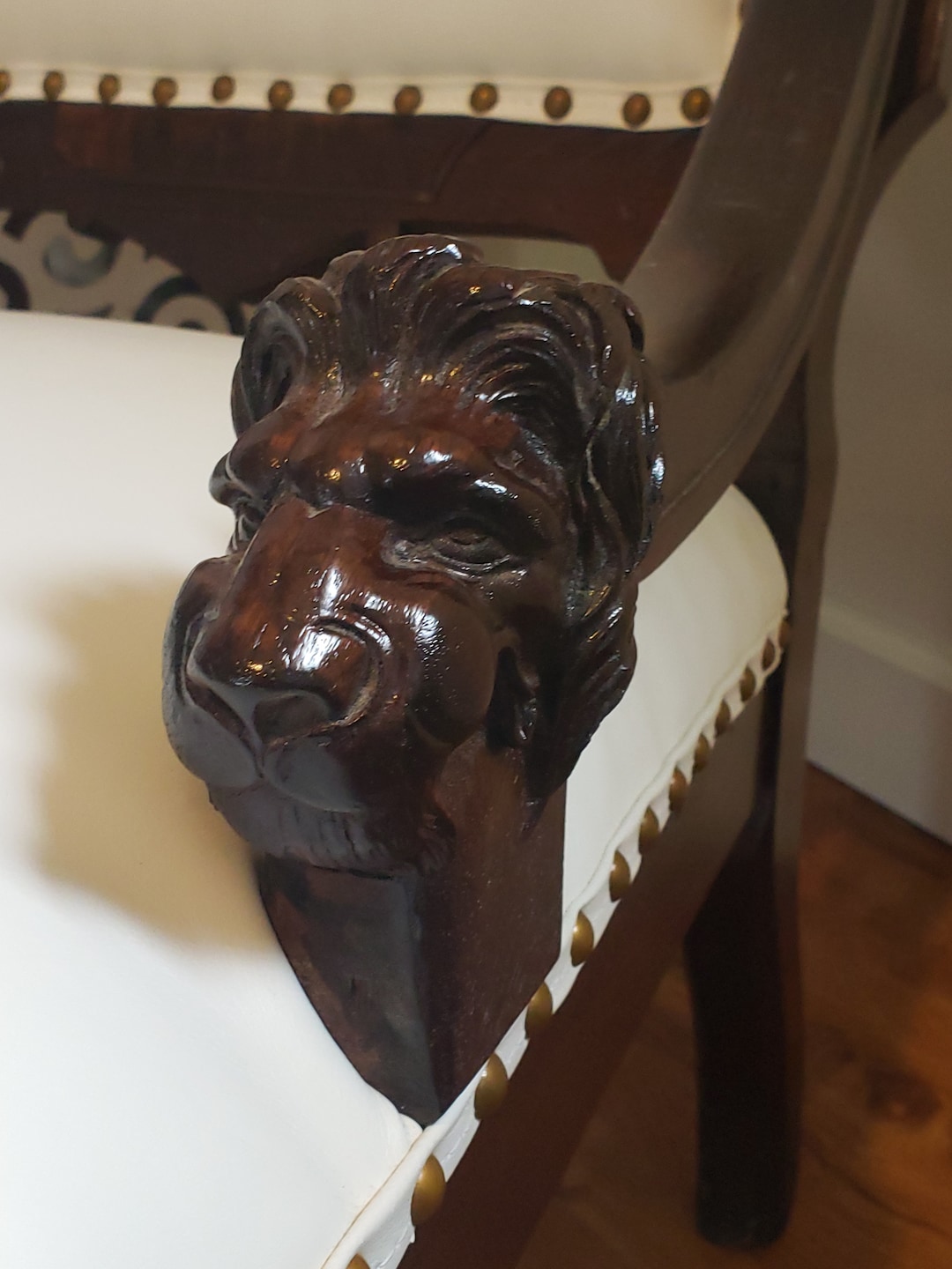 RARE Antique Chair With Lion Head Arms| Victorian Chair With Gothic ...