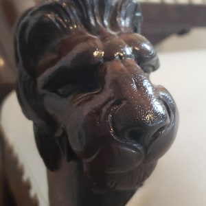 RARE Antique Chair With Lion Head Arms| Victorian Chair With Gothic ...