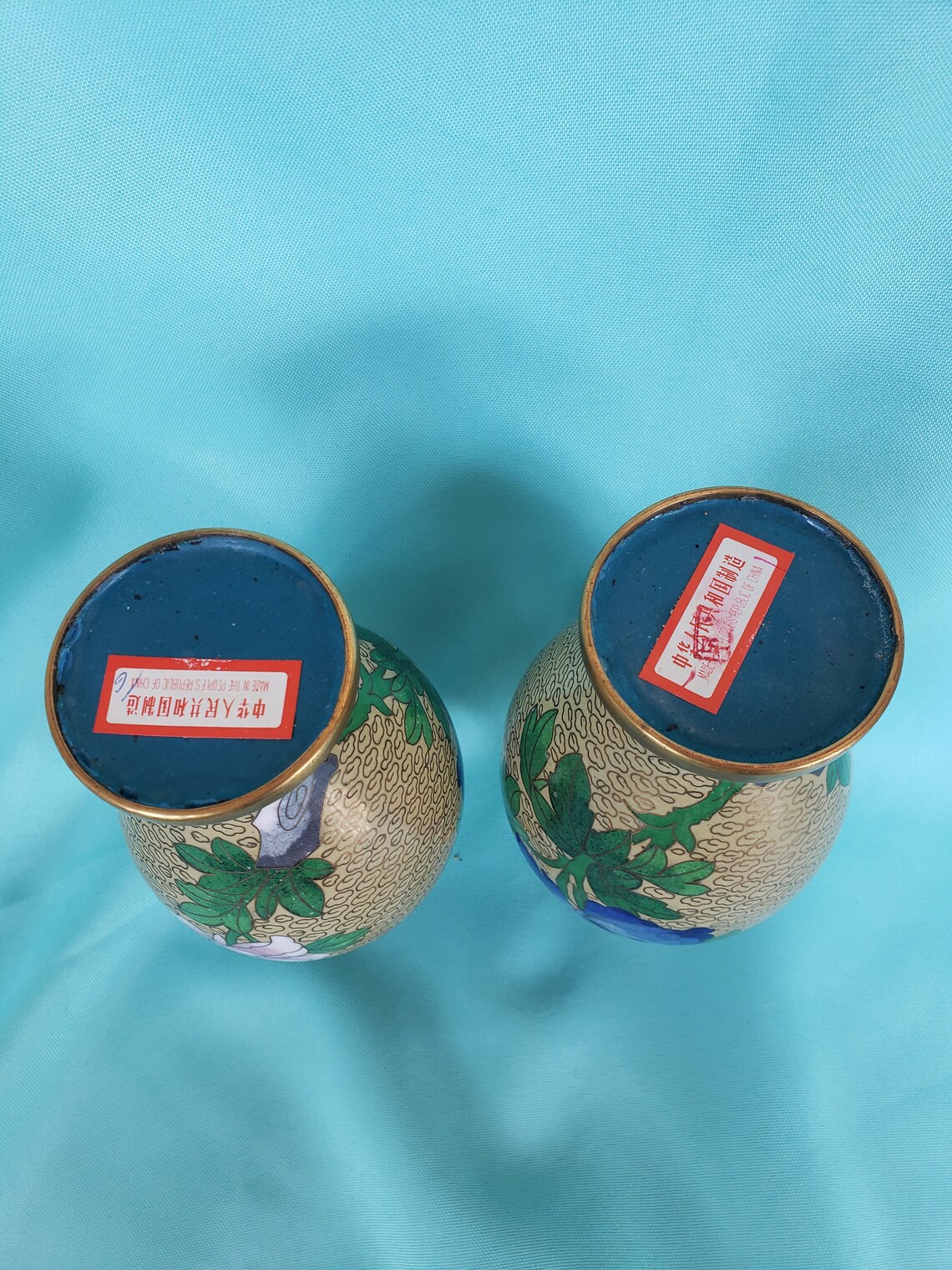 Vintage Chinese Jingfa Vases Enameled Brass Cloisonné Urns - Etsy