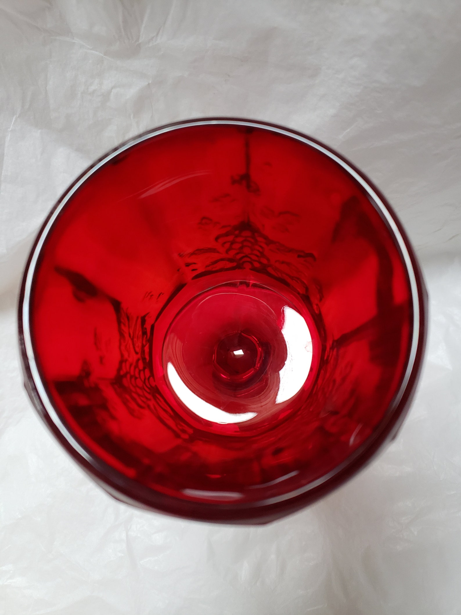 Fenton / L.G. Wright Ruby Red Glass Grapes Water Goblet 1940's - Etsy