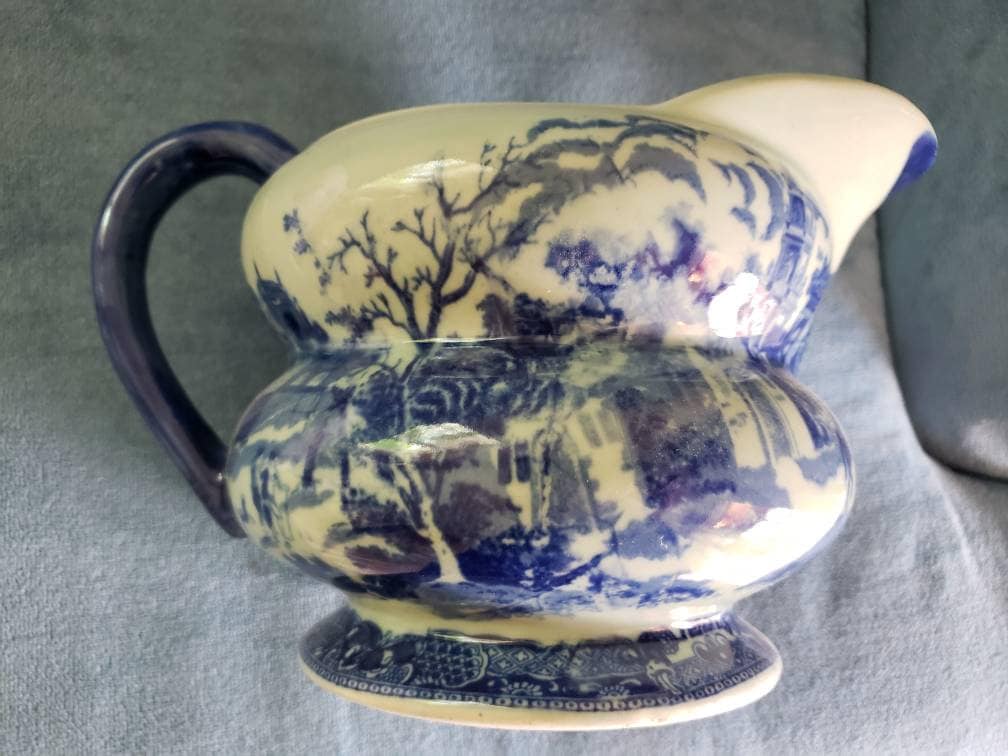 Victoria Ware Ironstone Pitcher| Blue White Ironstone Pitcher ...