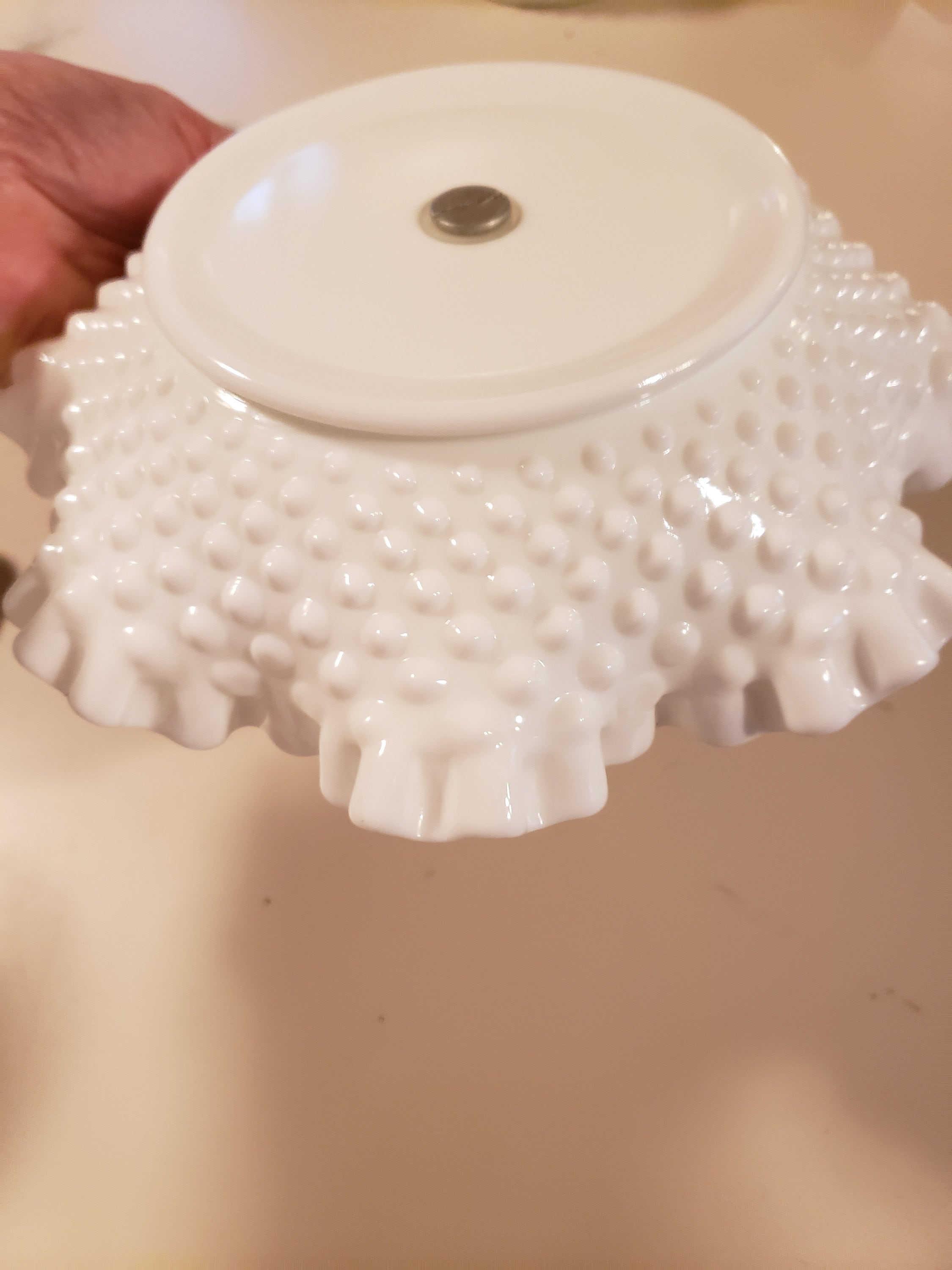 Fenton White Milk Glass Hobnail Candy nut Dish office Supply - Etsy