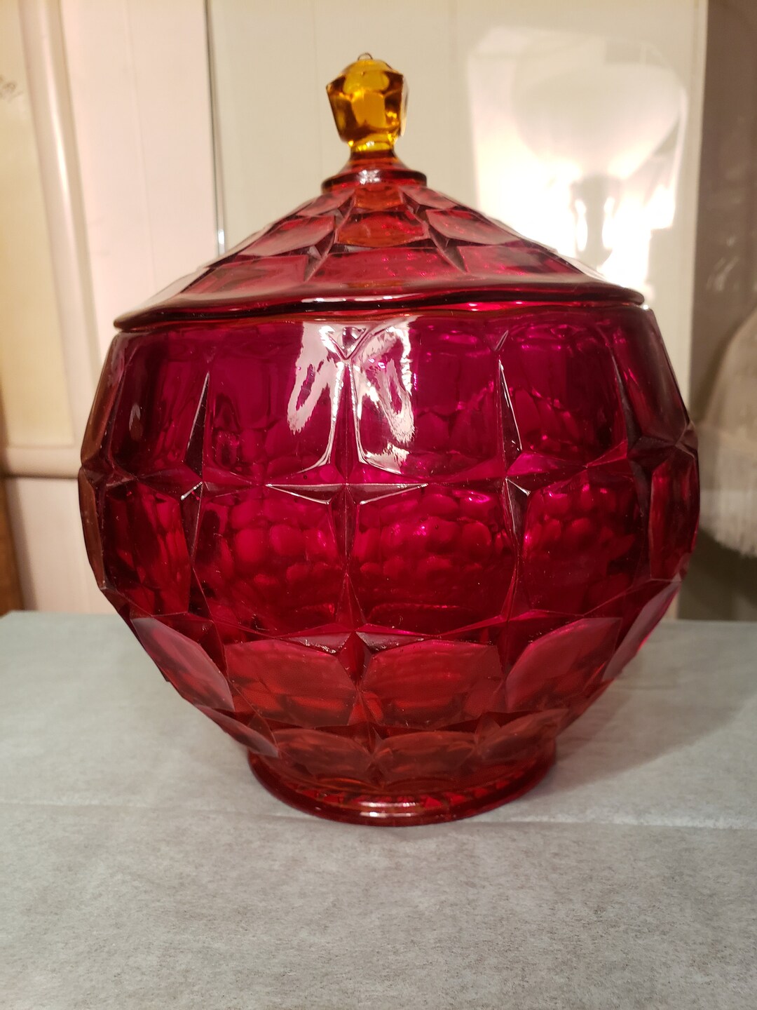 Viking Georgian Ruby Bowl Vintage Ruby Red Covered Bowl - Etsy